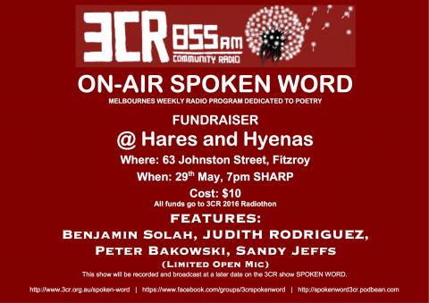 Spoken Word - Sandy Jeffs and Peter Bakowski live @ 3cr Fundraiser ...